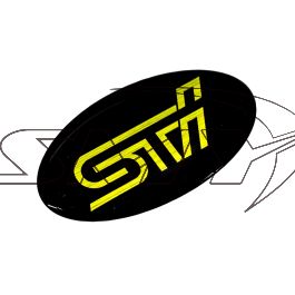 SMY-STI-EMB-NG Steering Wheel Gel Emblem STI Neon Green Subaru 2002 ...